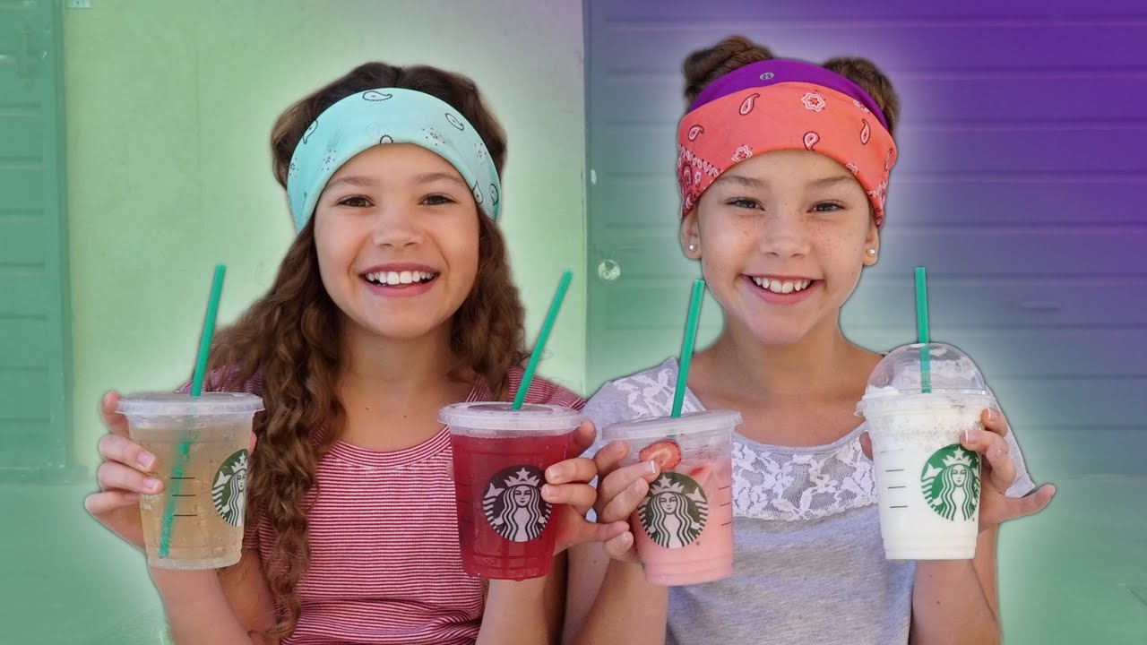 The Starbucks Challenge! (Haschak Sisters) - YouTube