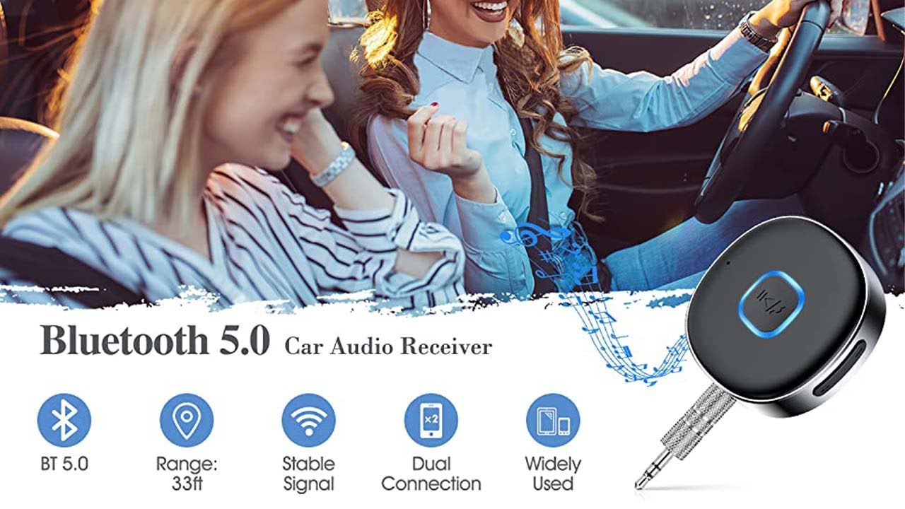 Bluetooth Aux Receiver for Car, Bluetooth 5.0 Wireless Audio Receiver ...