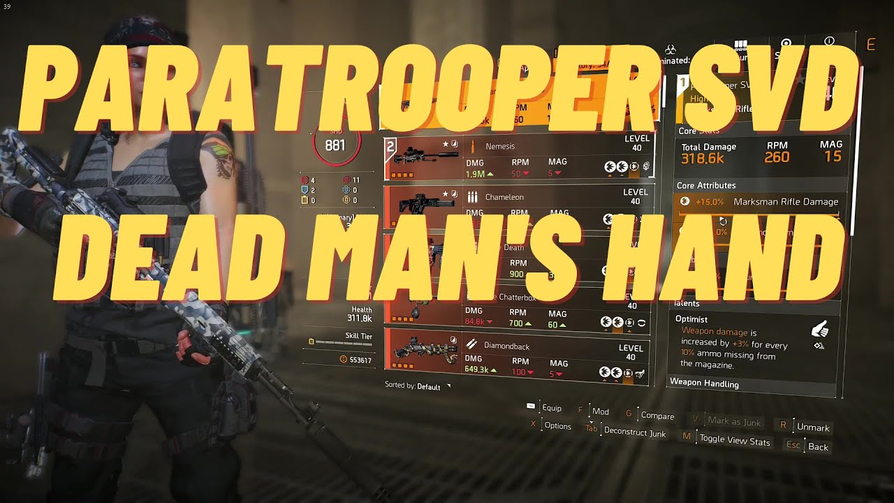 THE DIVISION 2- PARATROOPER SVD BUILD - YouTube