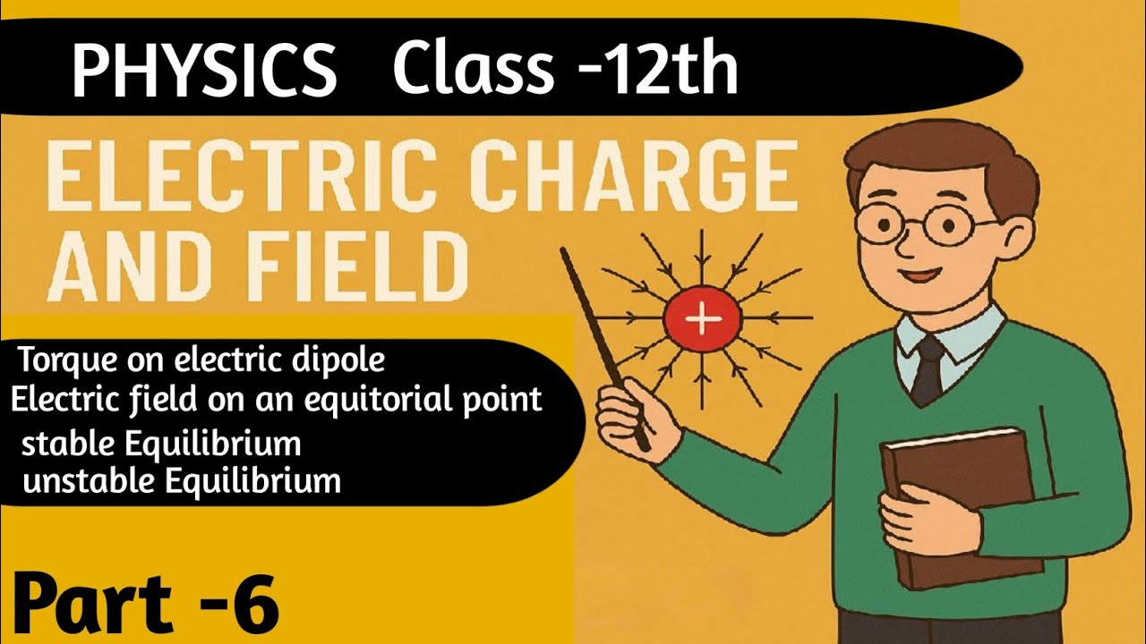 Torque on electric dipole | stable and unstable equilibrium | electric ...