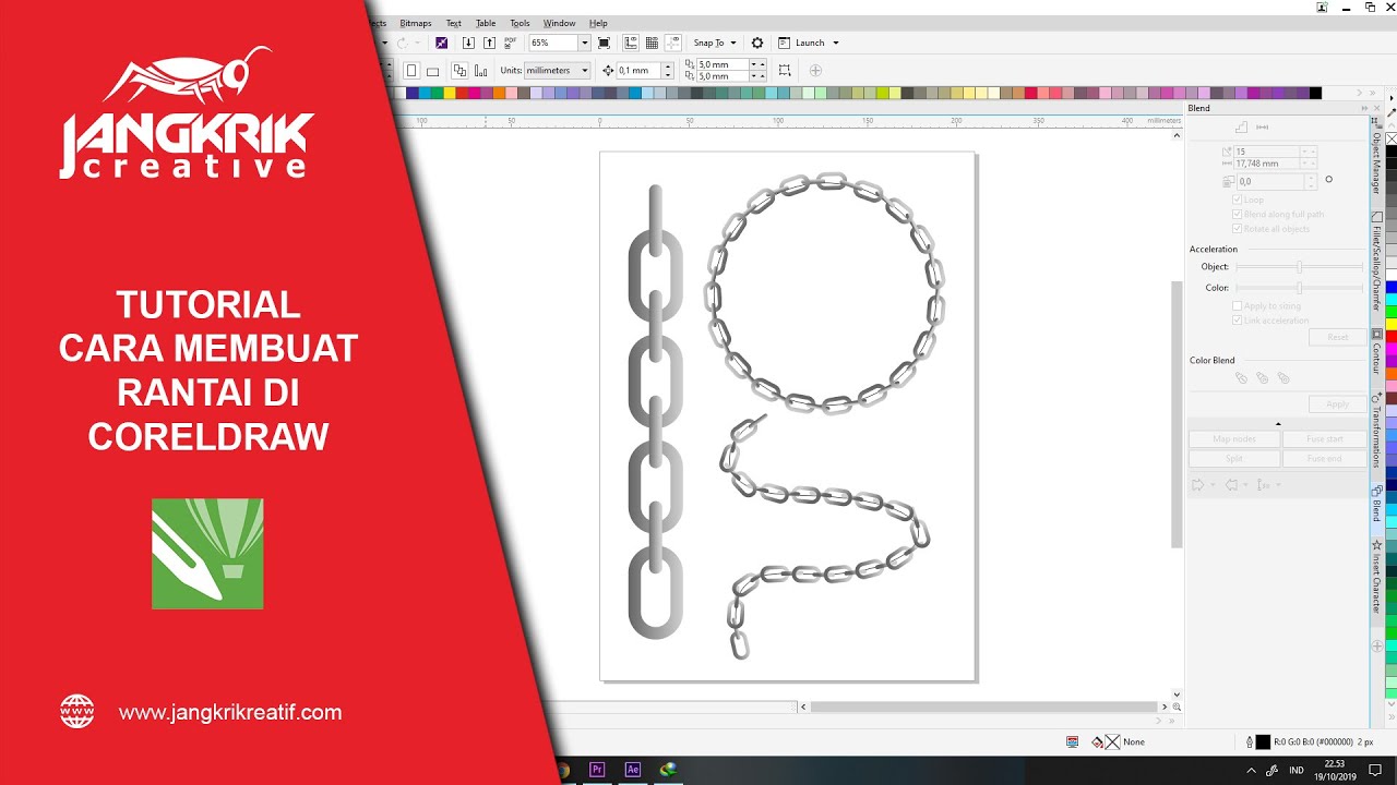 Tutorial Cara Membuat Rantai Di Coreldraw - YouTube
