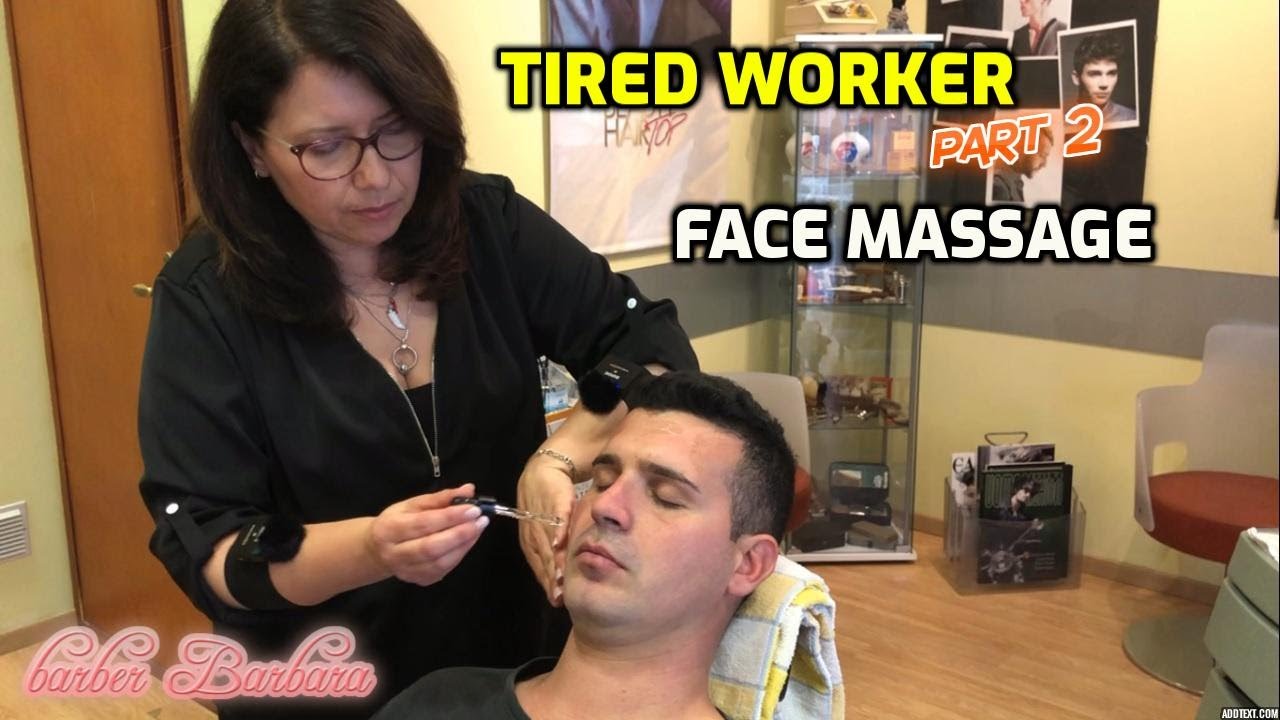 ASMR Barber - Relaxing face massage by female barber Barbara #asmr # ...
