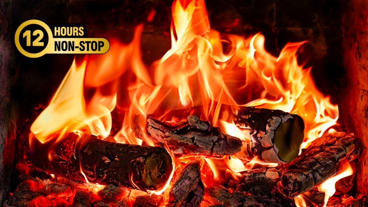 🔥 Crackling Fireplace in the Burning Stove 🔥 Quiet Fire Sounds and ...