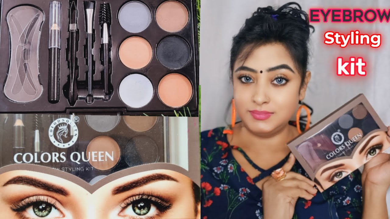 Colors Queen Eyebrow Styling Kit with 5 Highly Pigmented Shades with ...