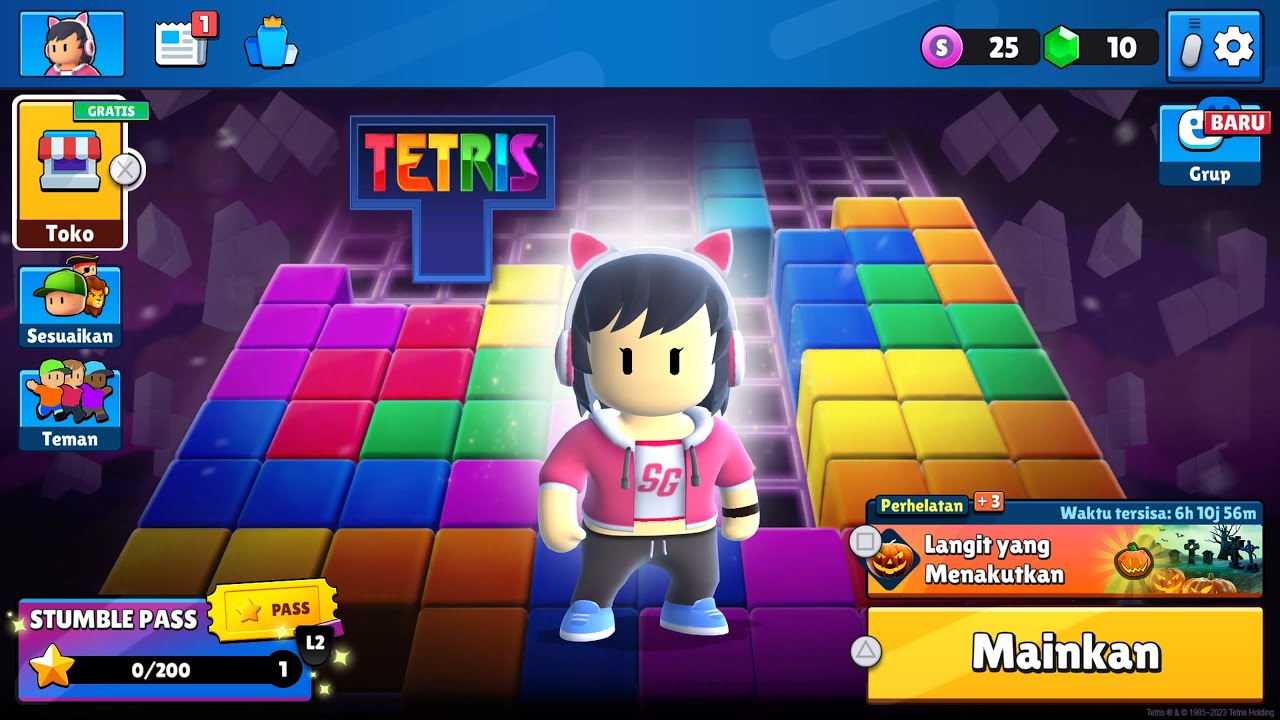 Stumble Guys Level 22 Dapat Skin Gamer Gina - YouTube