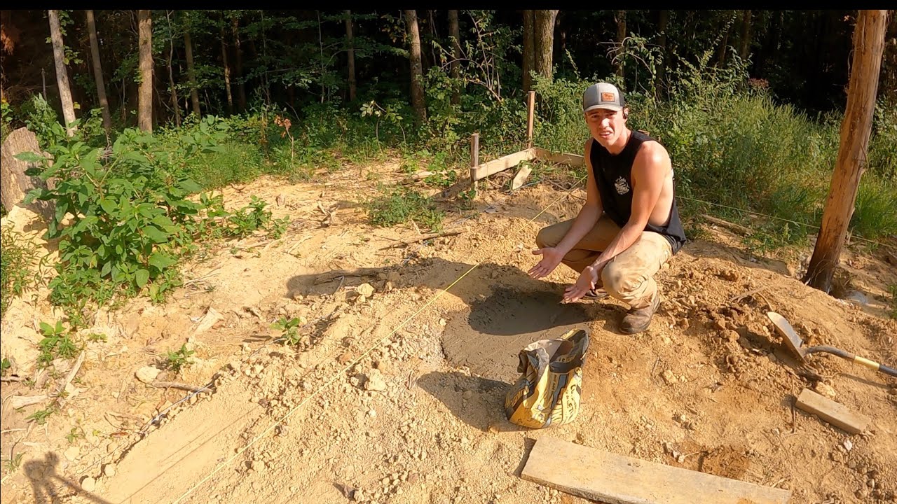 DIY small concrete pad for a post!! - YouTube