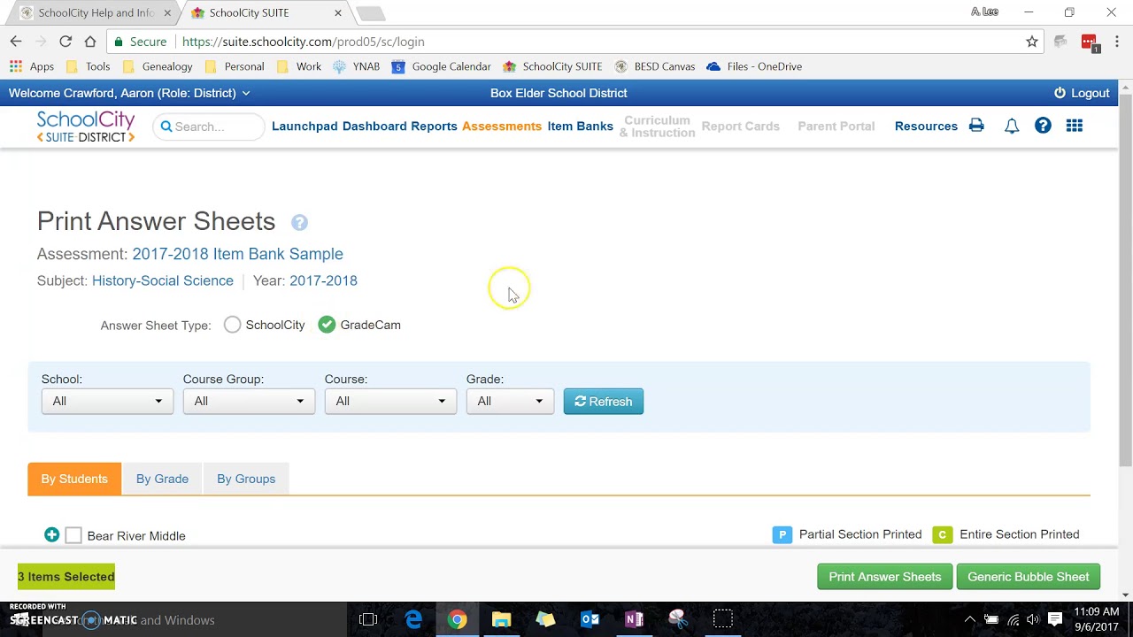 SchoolCity - Giving Bubble Sheet Tests - YouTube