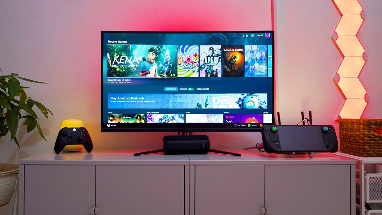 Setup Gaming Murah Pakai Steam Deck + Monitor Lengkung- Ft. SPC SF32 ...