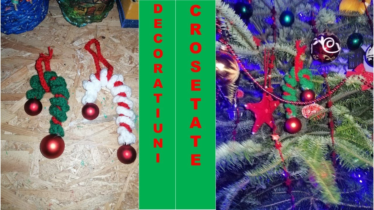 DIY Decoratiuni crosetate pentru bradul de Craciun Crochet decorations ...
