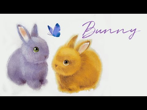 how to paint cure bunny in watercolor - YouTube