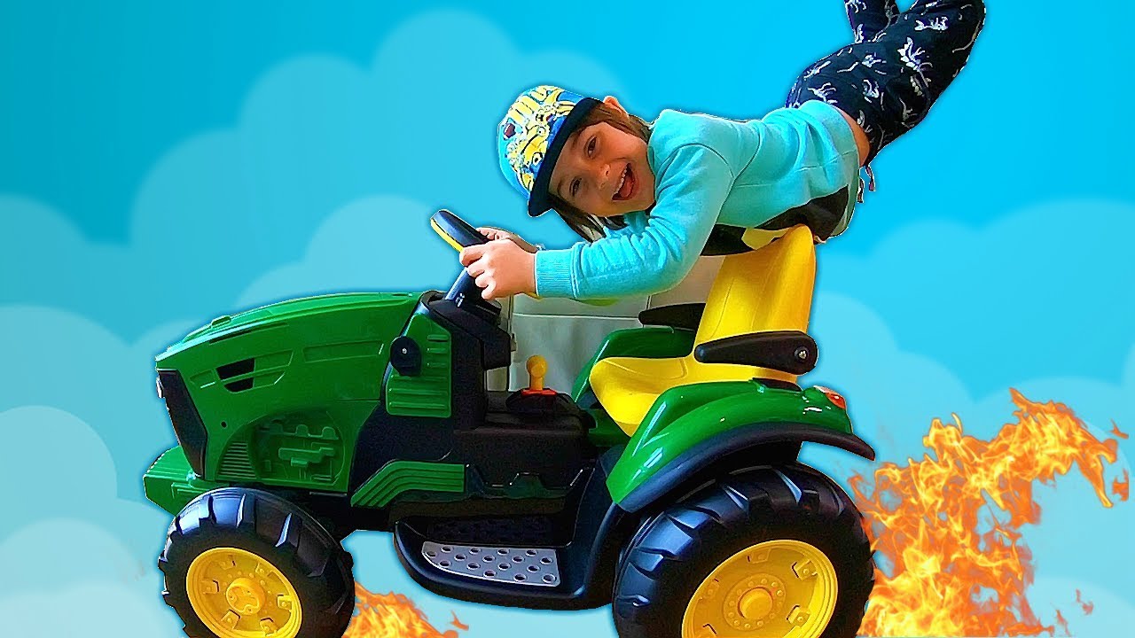 Surprise Toy Unboxing and Assembling The POWER Wheel Ride on Tractor ...
