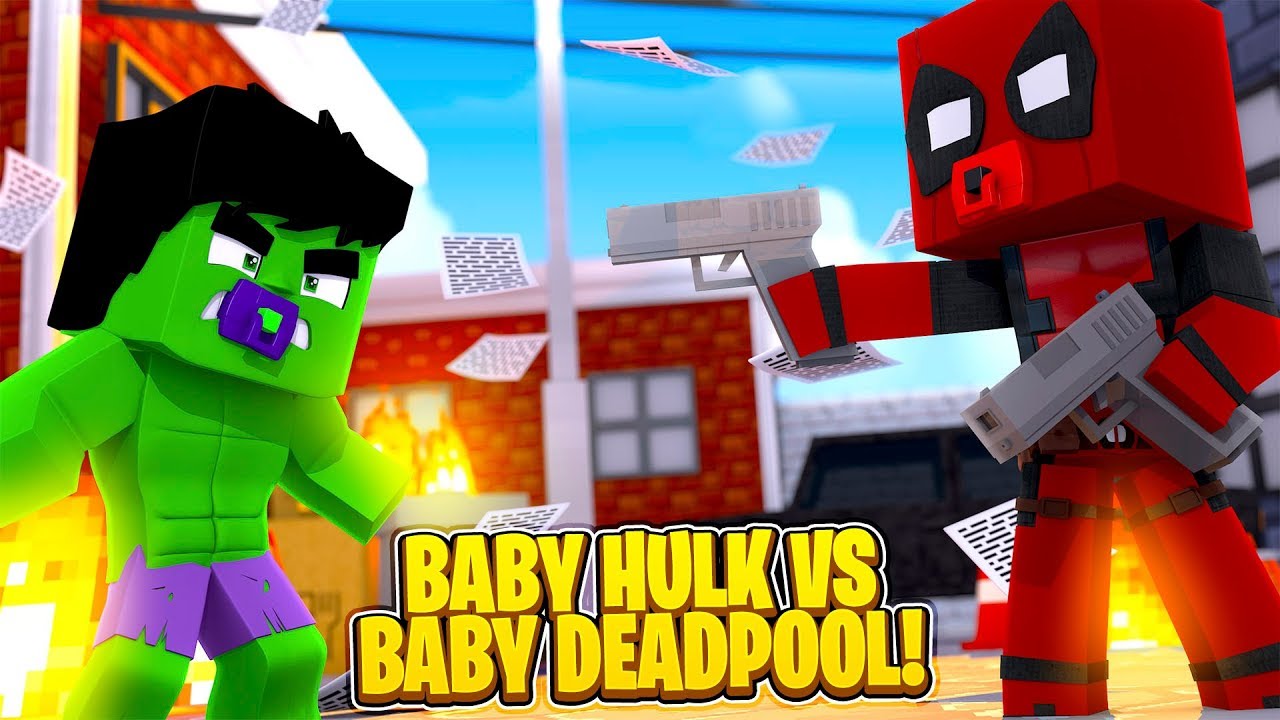 Minecraft Versus - THE HULK vs DEADPOOL, SUPERHERO BABIES!!! - YouTube