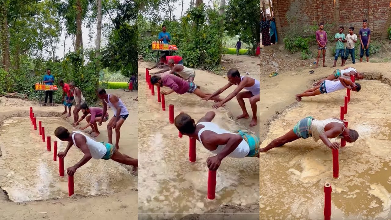 Who has more power ?? The wet challenge for village people - YouTube