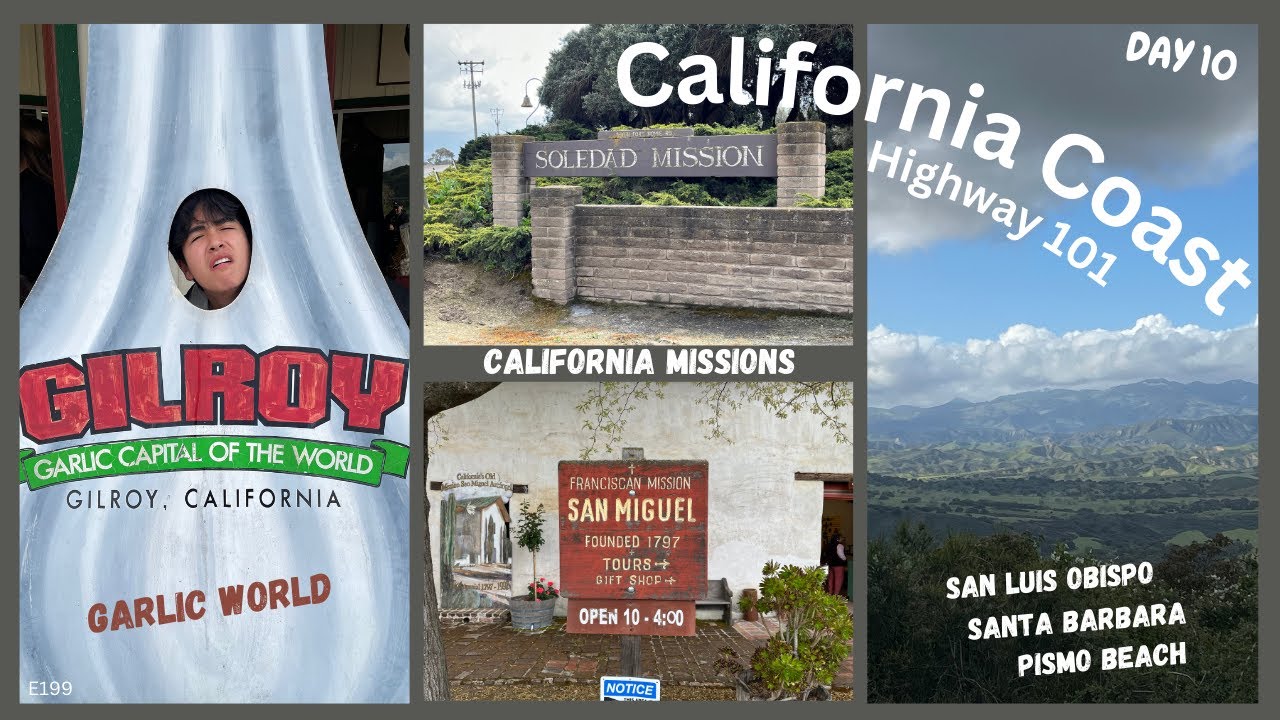 CALIFORNIA COAST Day 10 - Garlic World / Vista point / Mission La ...