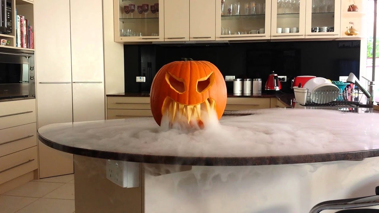Dry ice halloween pumpkin - YouTube