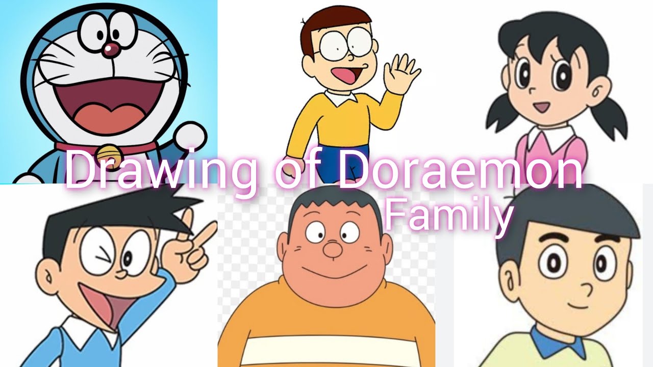 Drawing of the Doraemon family | Suzuka , Suneo , Gian , Doraemon ...