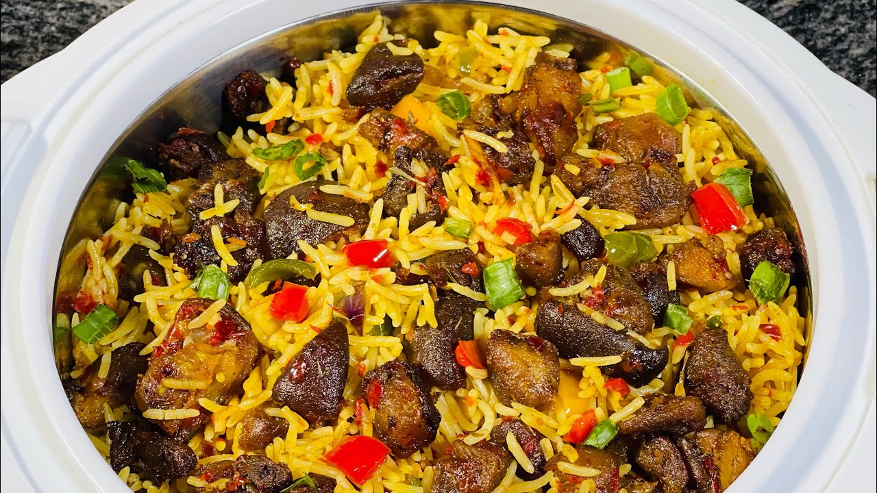 Delicious Goat meat fried Rice -Asun fried rice #youtubevideo # ...