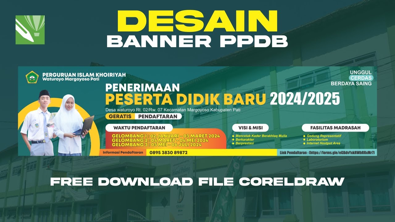 DESAIN BANNER PPDB LANDSECAPE - CORELDRAW - YouTube