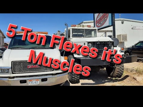 5 Ton drags a 60 foot trailer. Plus Power Horse Tractor footage. - YouTube