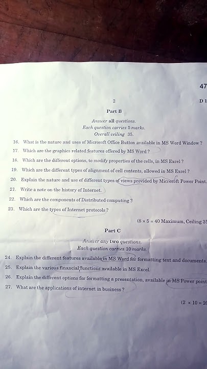 6th sem B.com Office automation tools 2024 | Question Paper Calicut University # ...