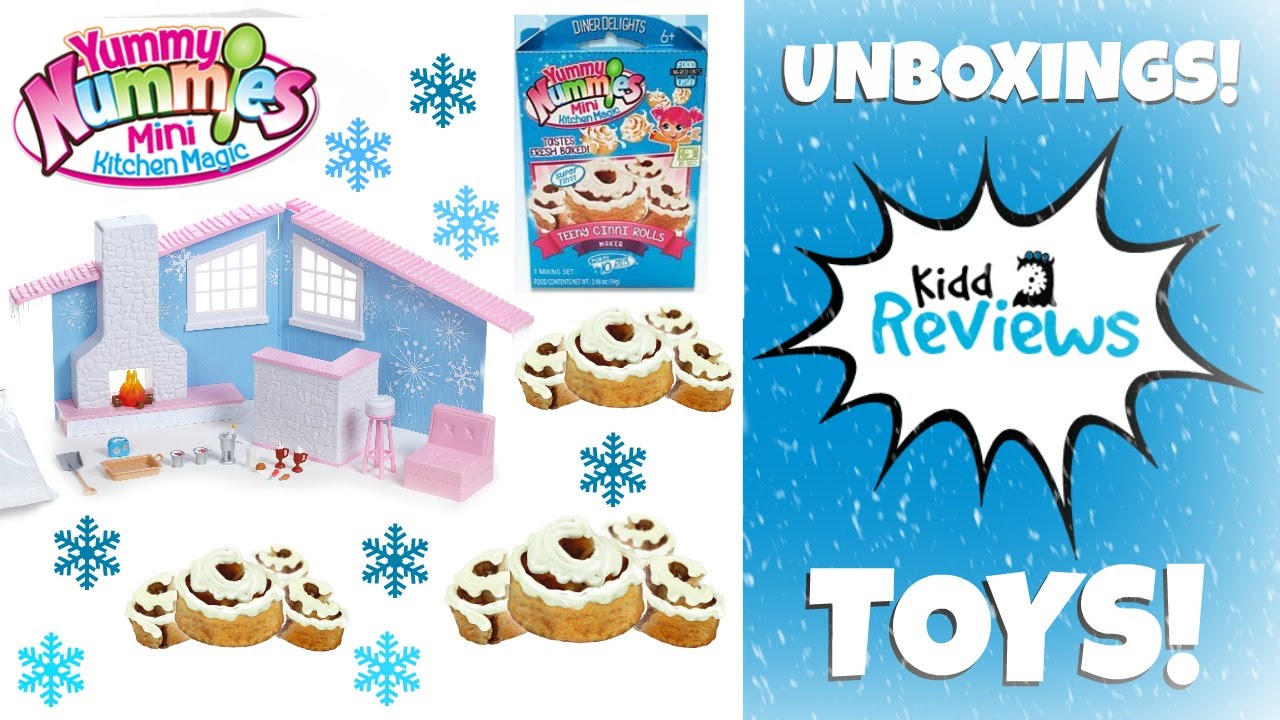 Yummy Nummies Teeny Cinni Rolls Unboxing with Snow! Cooking with the ...