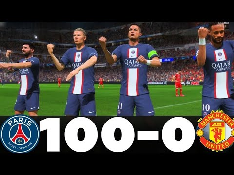 FIFA 24 - What happen if Ronaldo Messi neymar and mbappe All ⭐ play together - PSG 100-0 ...
