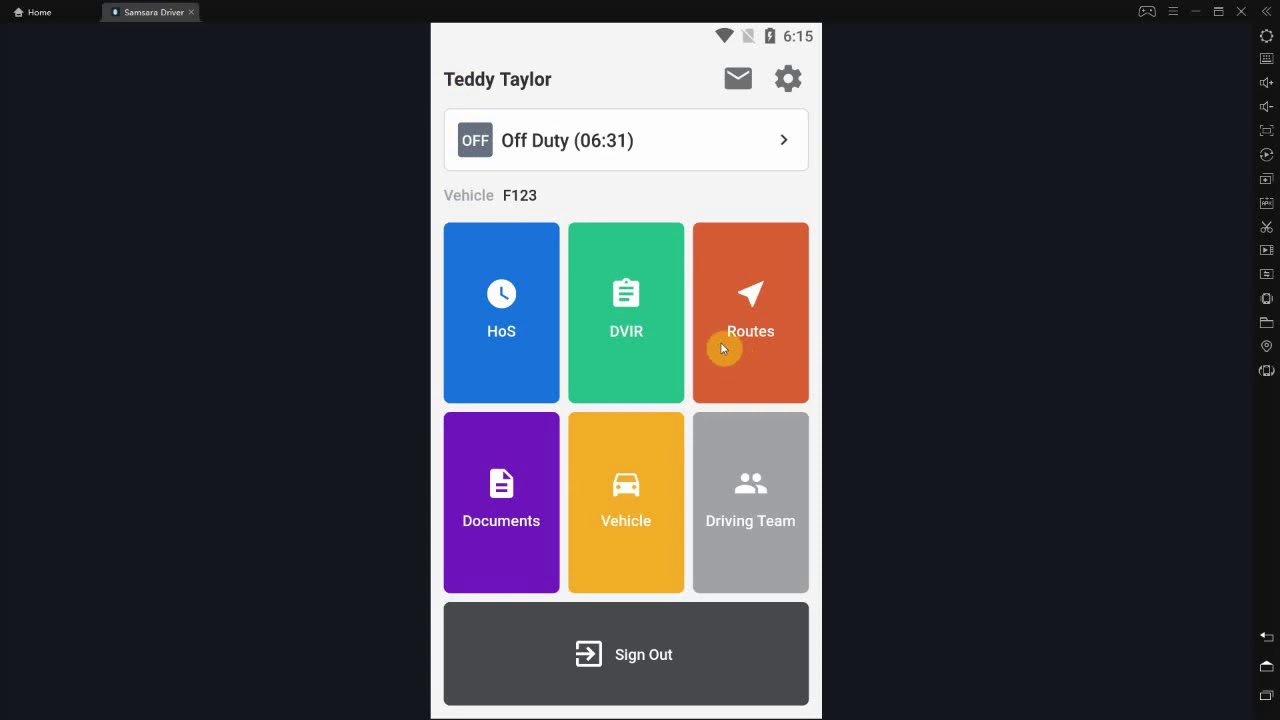 Samsara Driver app Mega Trucking - YouTube