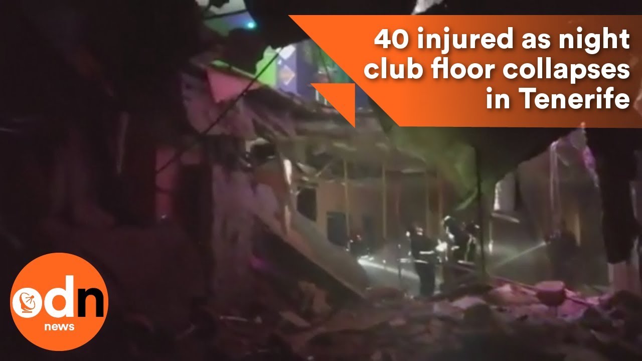 40 injured as night club floor collapses in Tenerife - YouTube