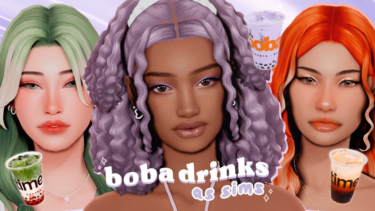I turned BOBA drinks into sims in the Sims 4 (CC links included)🧋 - YouTube