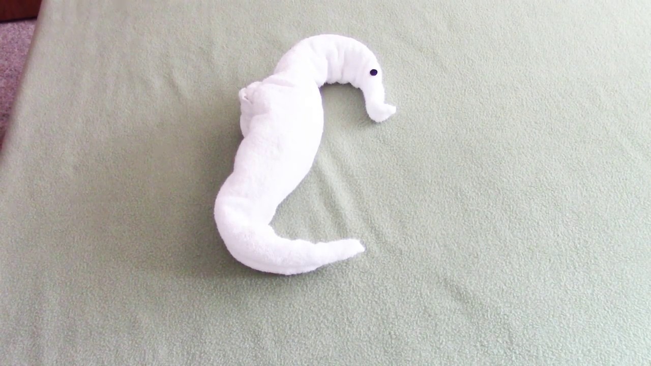 How to make/fold Towel Seahorse | Towel Folding | Towel Art |Towel ...