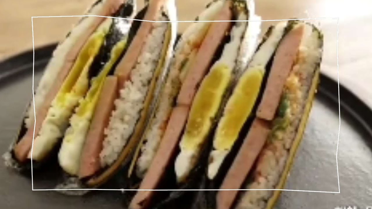 spam rice sandwich | folded Gimbap by cooking haru - YouTube