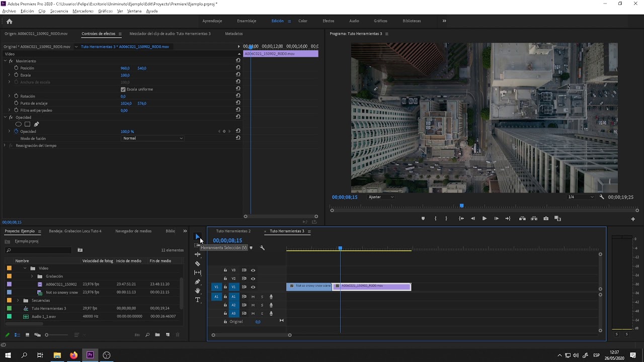 Herramientas Básicas - Editar rizo y Desplazar en Premiere - YouTube