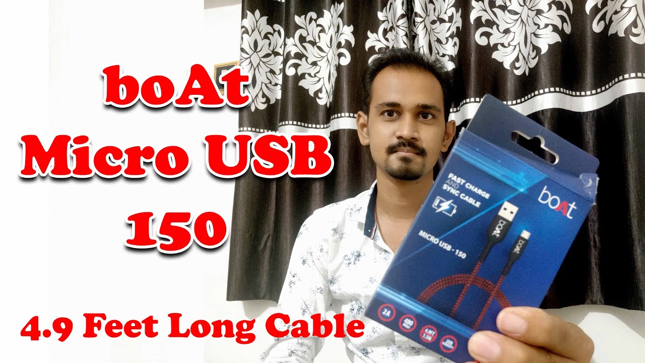 boAt USB 150 Micro USB Cable 1.5m Unboxing in Hindi - YouTube