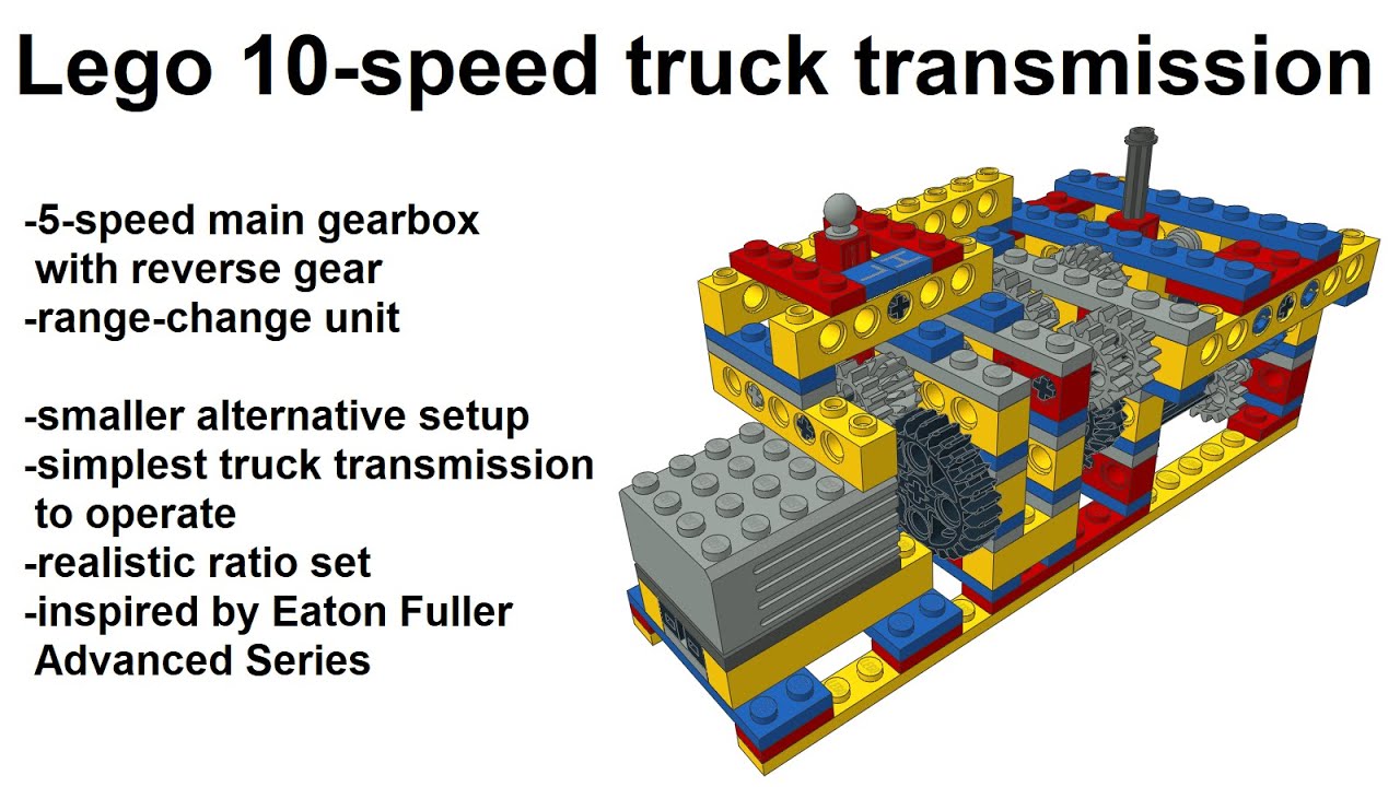 Lego 10-speed truck transmission with range-change unit, alternative ...