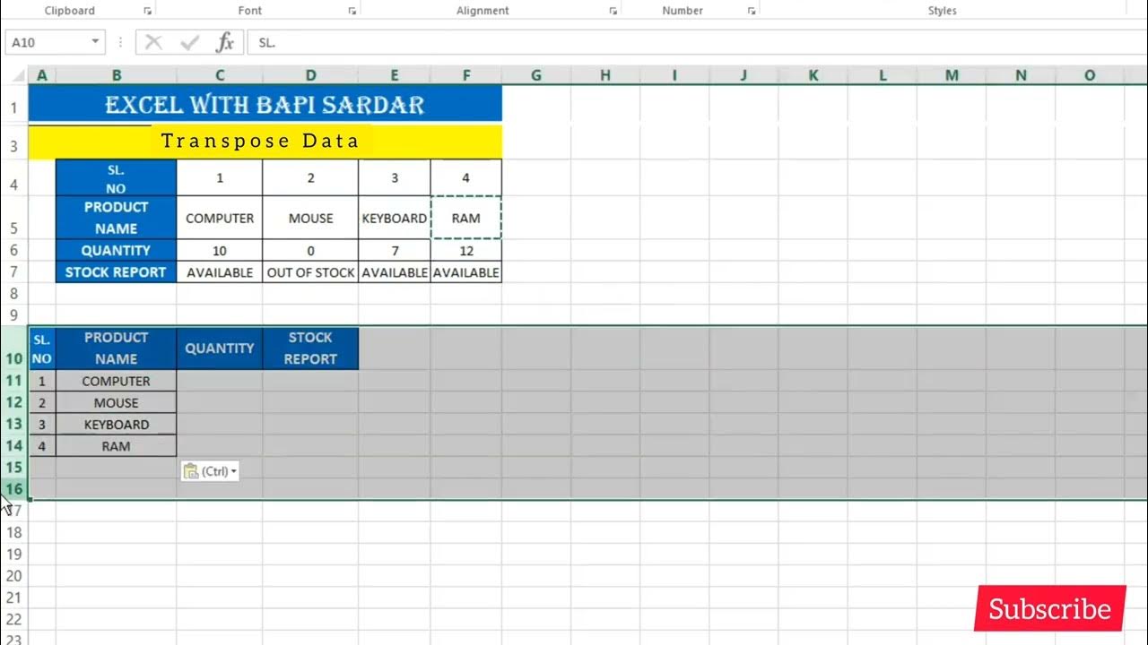 How To Transpose Data In Easy Way Easy Excel Lesson Excelwithbapisardar Bapisardar