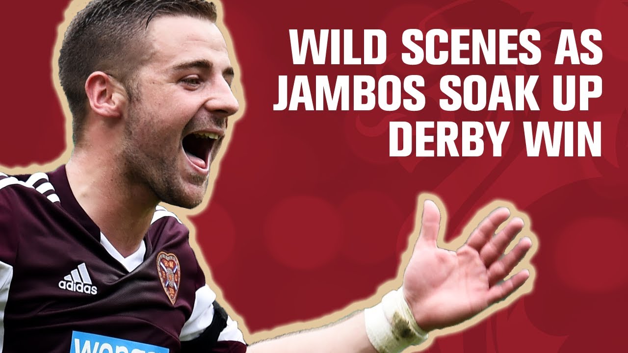 Hearts players and fans celebrate sensational victory - YouTube