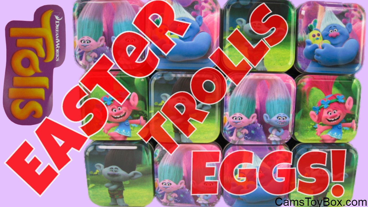Dreamworks Trolls Surprise Tins Box Easter Eggs Surprises Hunt Plastic ...