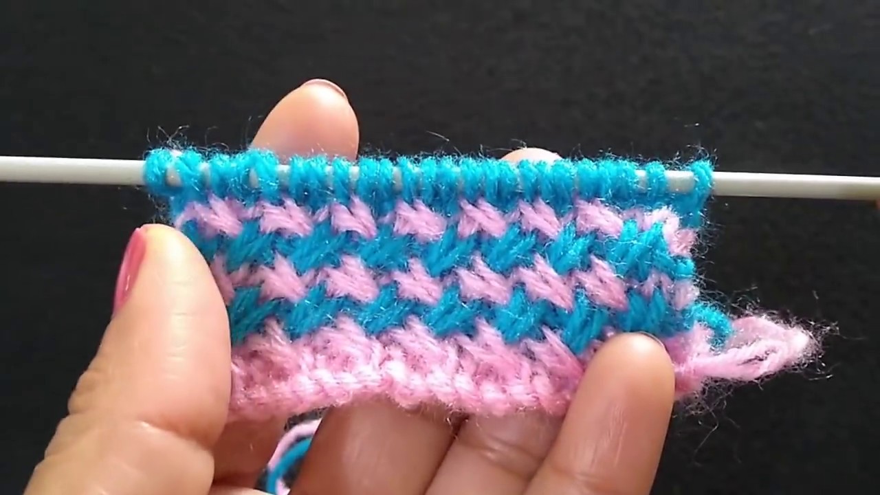 Two Colours Knitting Pattern - YouTube