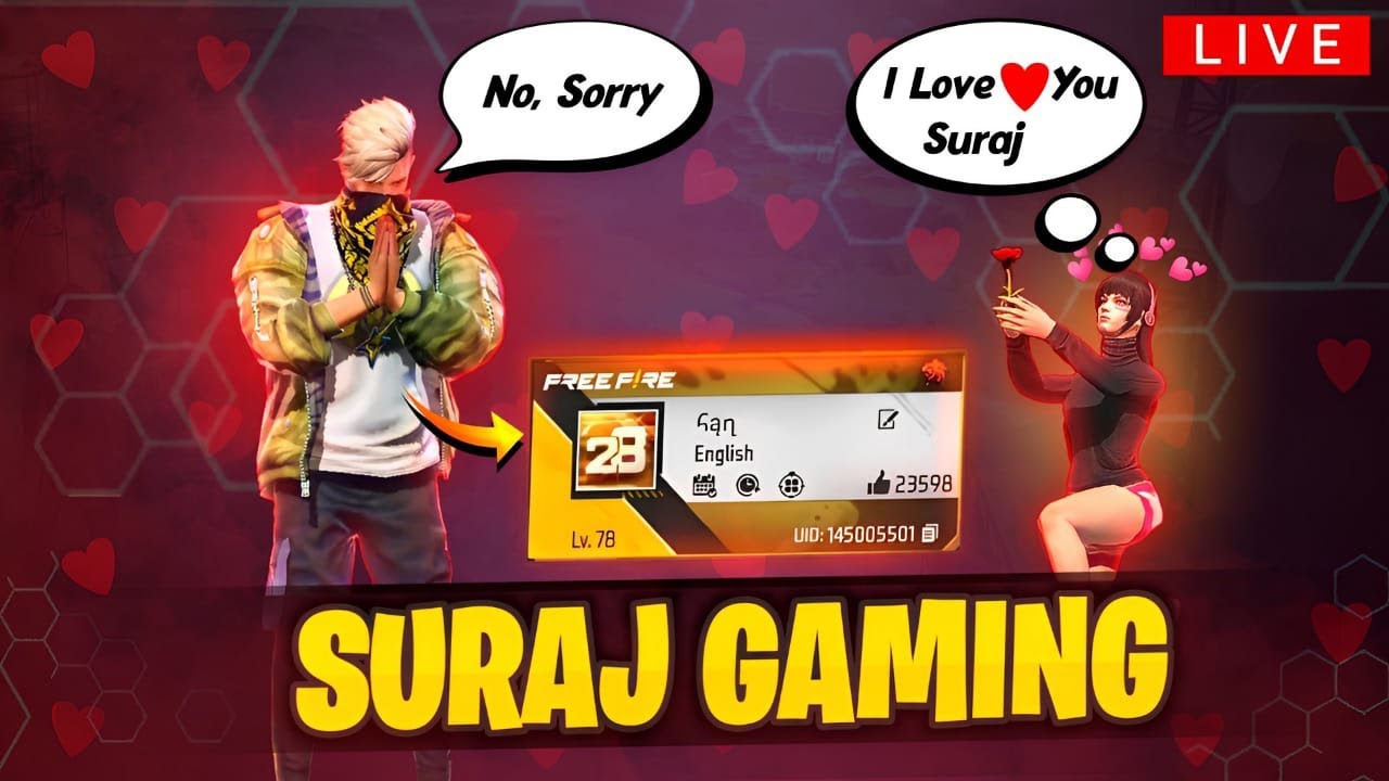 Suraj Gaming Is Live.. Free Fire Live.. Ff Live.. Nind Churayi Meri Yeh Onetaper Walo Ne Sanam😫😫 ...