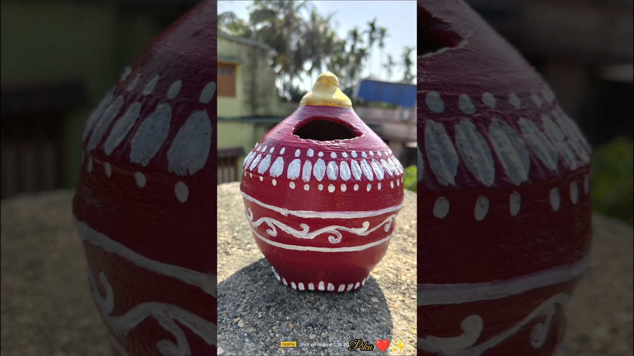 Diy gullak pot paining 🥰 #diy #gullak #lakshmi #vandervaart #kalka # ...