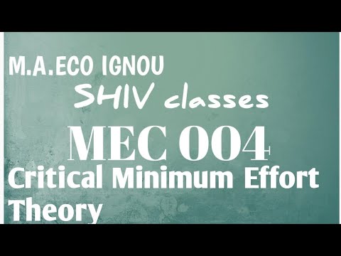 MEC 004||Critical Minimum Effort Theory||M.A.ECO IGNOU||by Shivangi ...