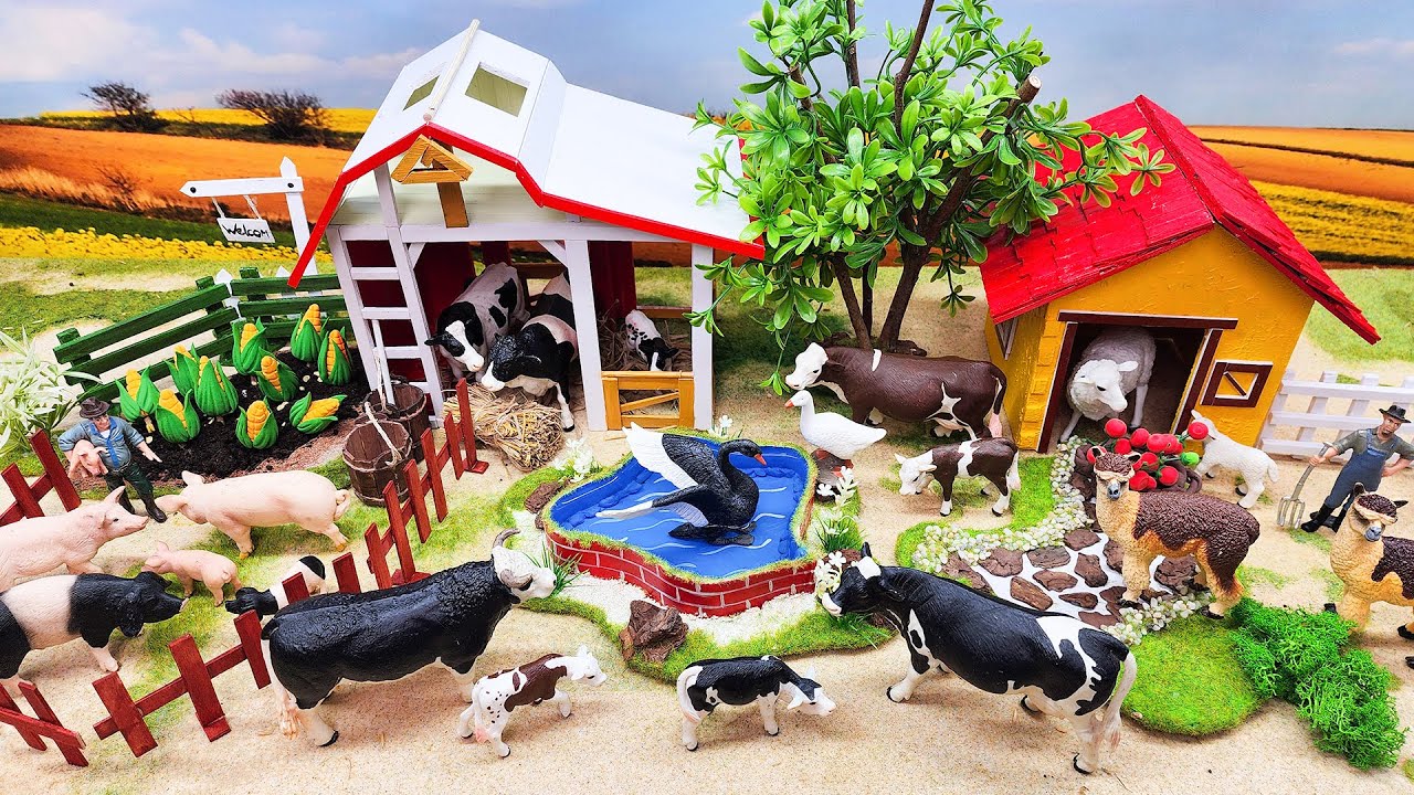 24 Minutes Satisfying Build Small Country Farm with Barn for Cow, Pig ...