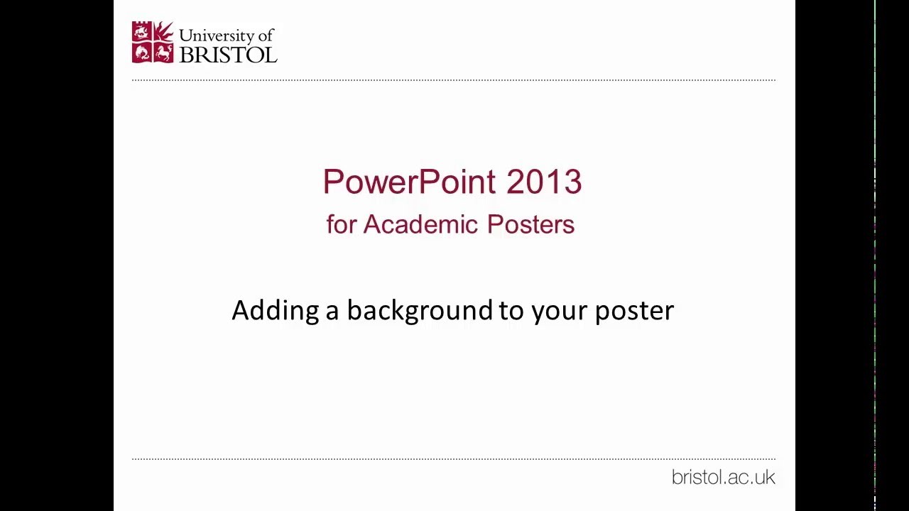 Video 3 - Adding a background to your poster - YouTube