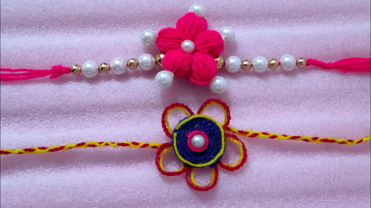 Woolen rakhi / woolen rakhi making at home / how to make simple woolen ...