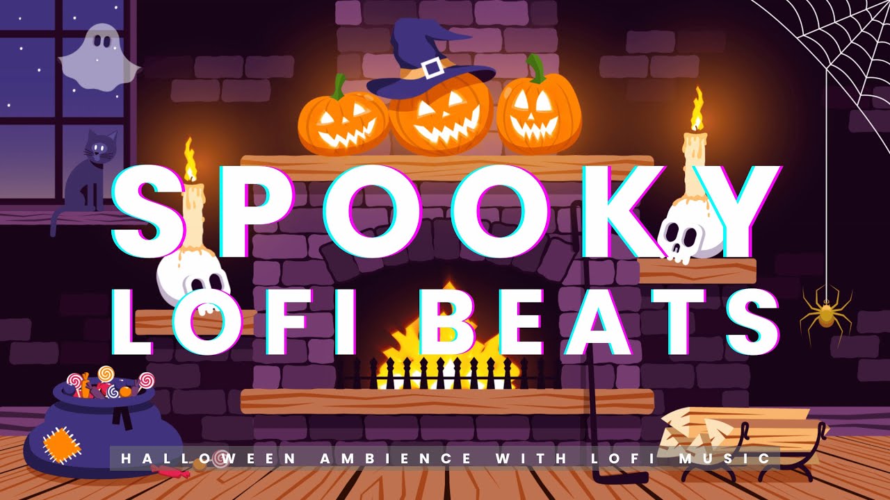 Halloween is Here 👻🎃 Haunted Fireplace with Spooky Lo-Fi Beats (12hrs ...
