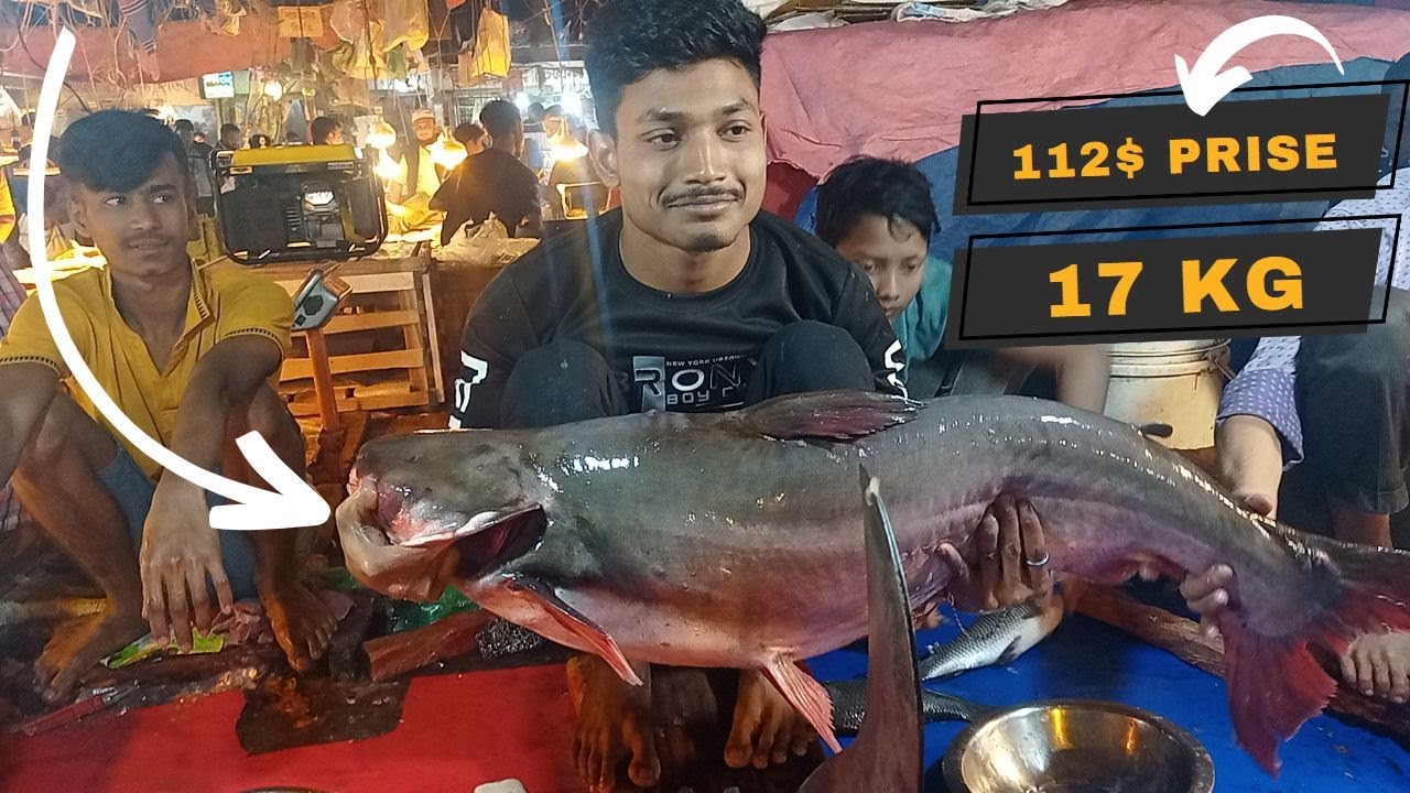 17KG Biggest Fish 12,500 BDT [113$] Big Fish Cutting Skill | Mirpur ...