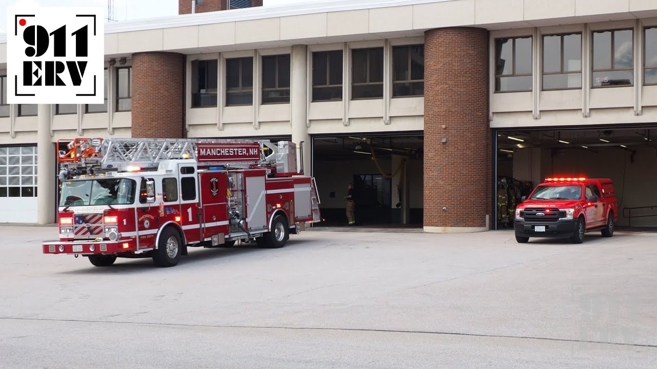 Manchester Fire Trucks Responding | Truck 1 and Car 1 - YouTube