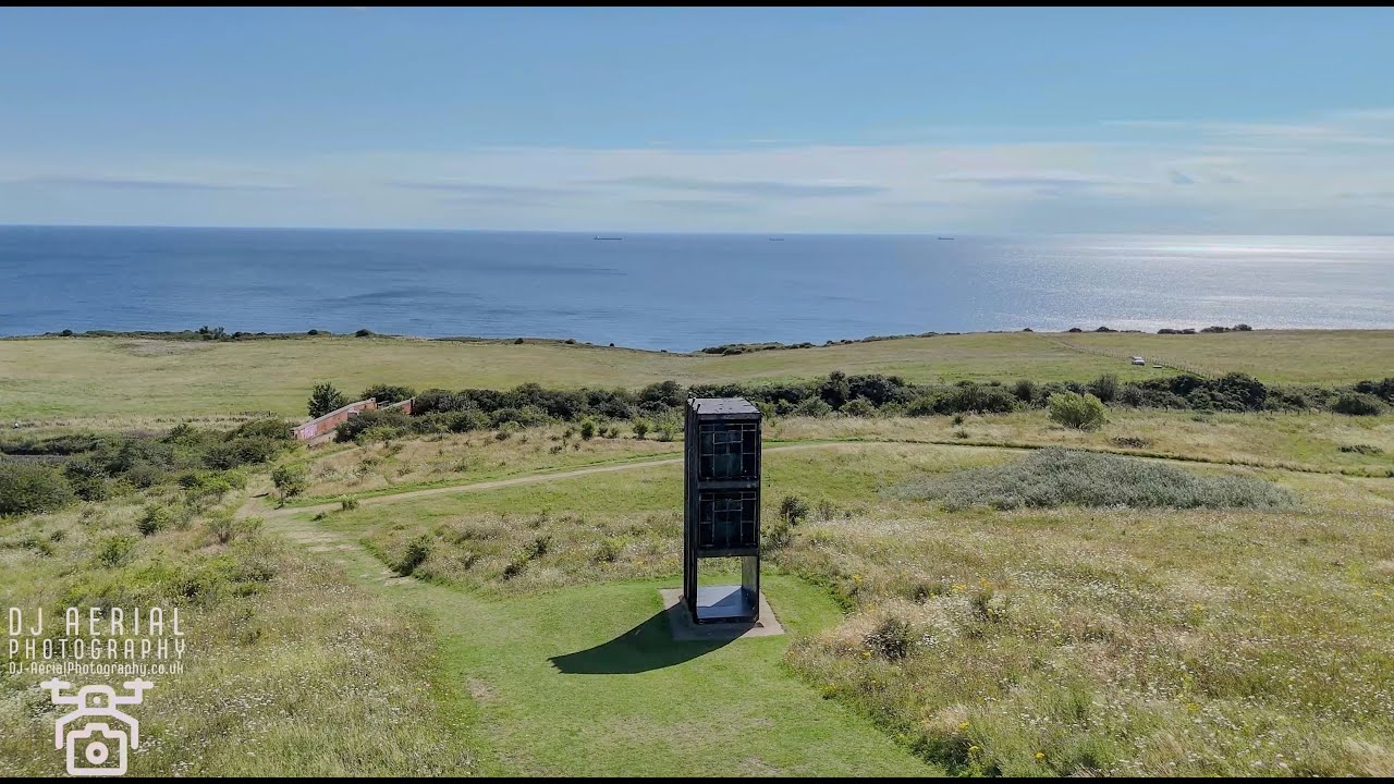 Aerial Drone Footage of Easington Colliery Pit Cage and Memorial Garden ...