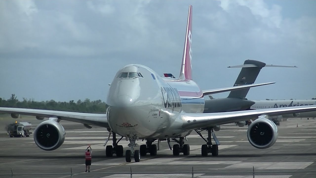 TJSJ Spotting: African Hawker 800, Cargolux B747-8F! - YouTube