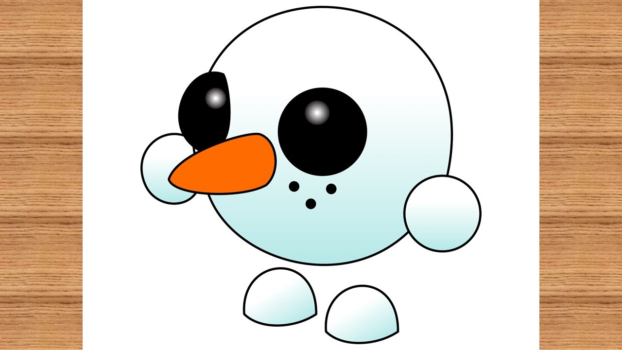 How To Draw Snowball Pet From Roblox Adopt Me / Step By Step / Tamanna ...